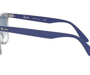 Ray-Ban Rb4440n Blaze Wayfarer Square Sunglasses, Matte Transparent/Clear Gradient Blue Mirrored Red, 41 mm