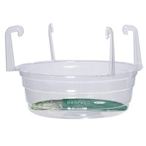 Curtis Wagner Plastics Plant Hanging Basket Drip Pans (5-Pack) - Clear, Round (Diameter = 9" Base, 12" Top, 3.75" Depth) Thin Plastic Indoor Outdoor