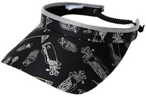 glove it coil visor - visor hats for women. sun protection visor for golf, tennis, running, beach - no headache design, black