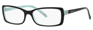 tiffany & co. tf 2091-b women rectangle eyeglasses rx - able frame (black blue 8055, 53)