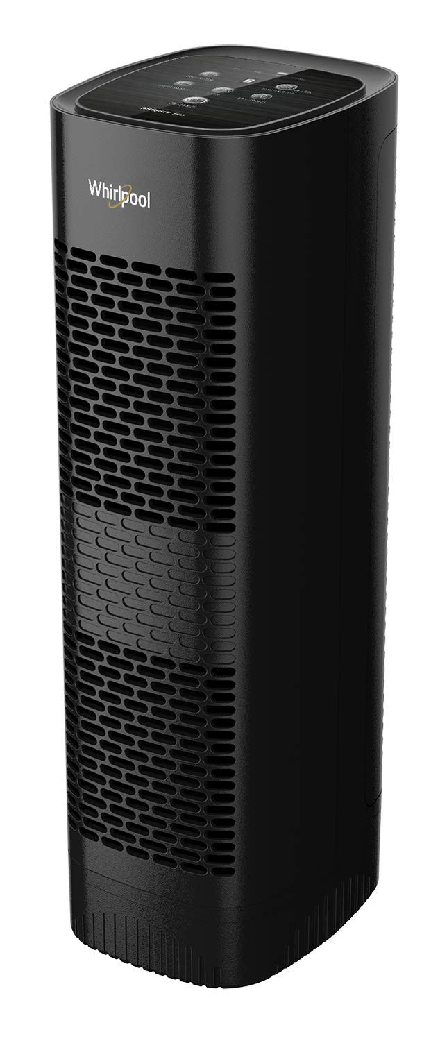 Whirlpool Whispure WPT80B, True HEPA Purifier, Activated Carbon Advanced Anti-Bacteria, Ideal for Allergies, Odors, Pet Dander, Mold, Smoke, Smokers, and Germs, Large, Black