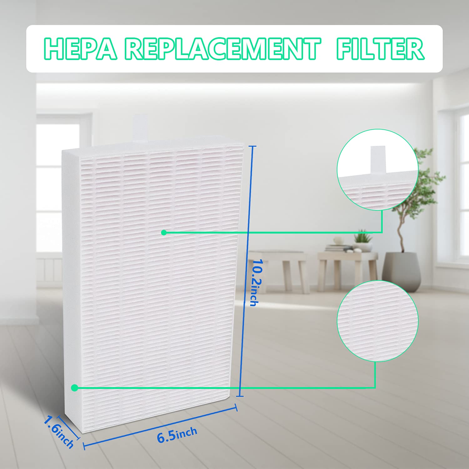 3 Pack True HEPA Filter R Replacement for Honeywell HRF-R2 HRF-R3 Air Purifier, Filter R