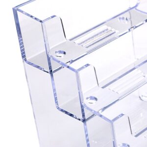 Hipiwe 2 Packs 4-Tier Acrylic Business card Holder Stand Clear Desktop Index Card Filing Card Holder Diaplay