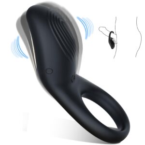 erocome vibrating cock ring male sex toys with clitoral stimulator,penis ring vibrator with 8 vibration modes waterproof rechargeable cock ring vibrator adult sex toys for couples male masturbator