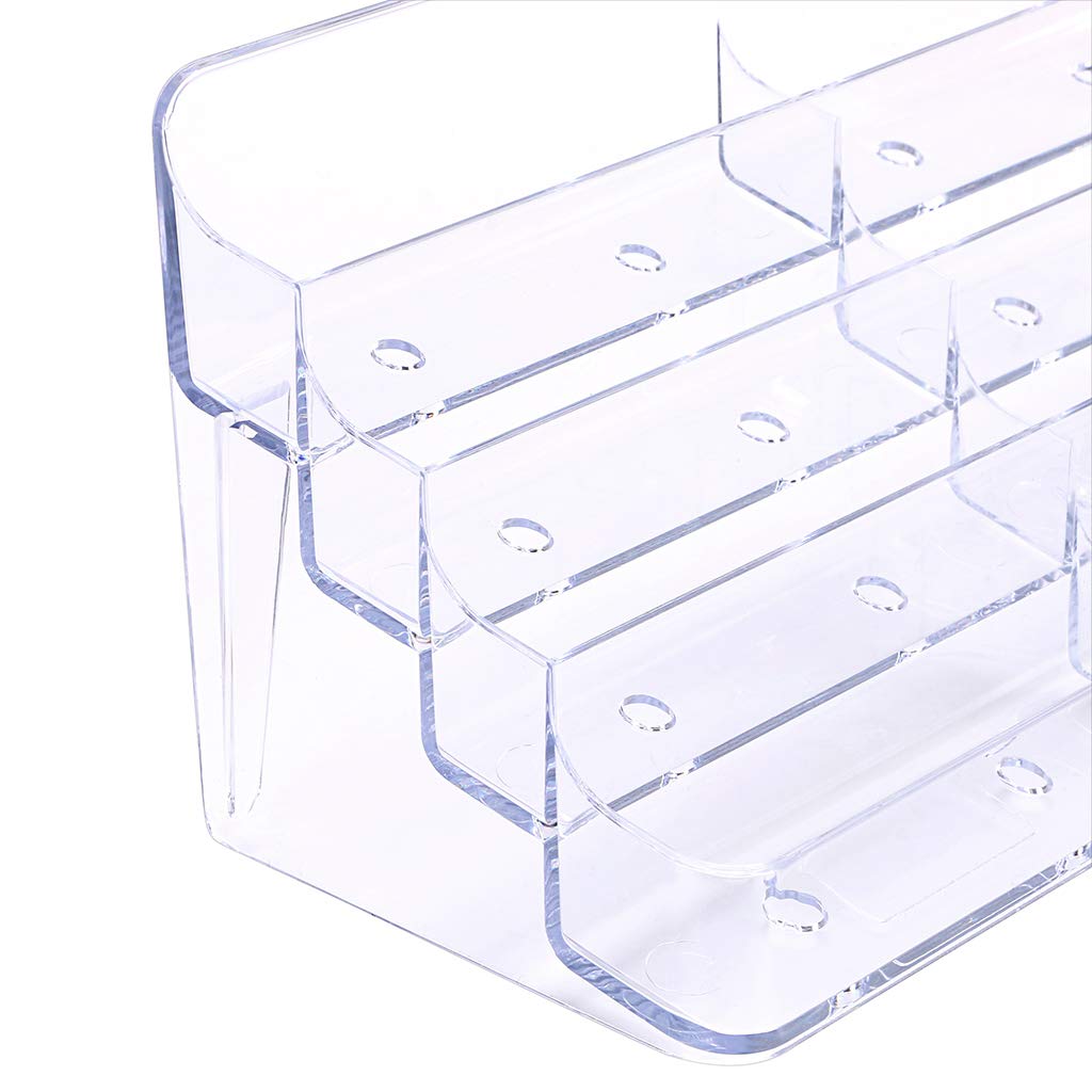 Hipiwe 2pcs 8 Pockets Acrylic Business Card Holder Stand Clear Desktop Countertop Acrylic Index Card Filling Display