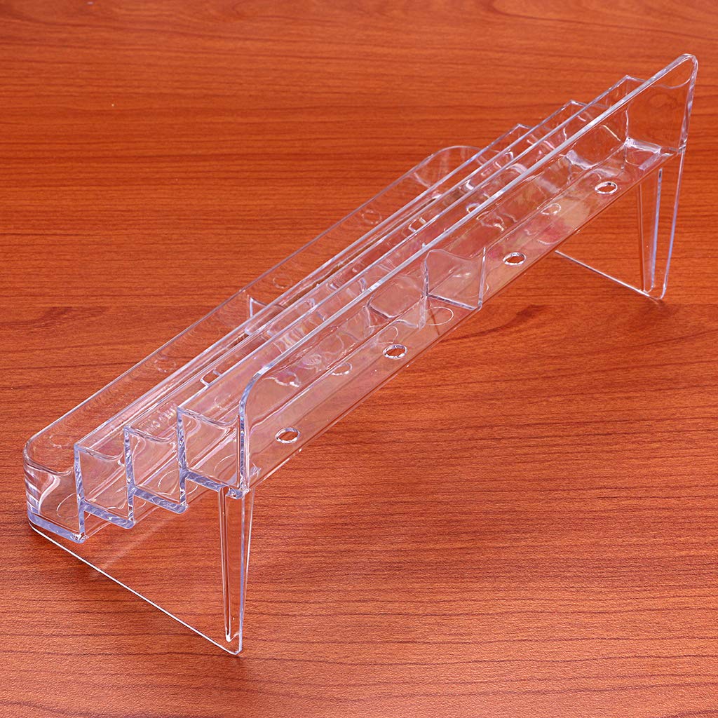 Hipiwe 2pcs 8 Pockets Acrylic Business Card Holder Stand Clear Desktop Countertop Acrylic Index Card Filling Display