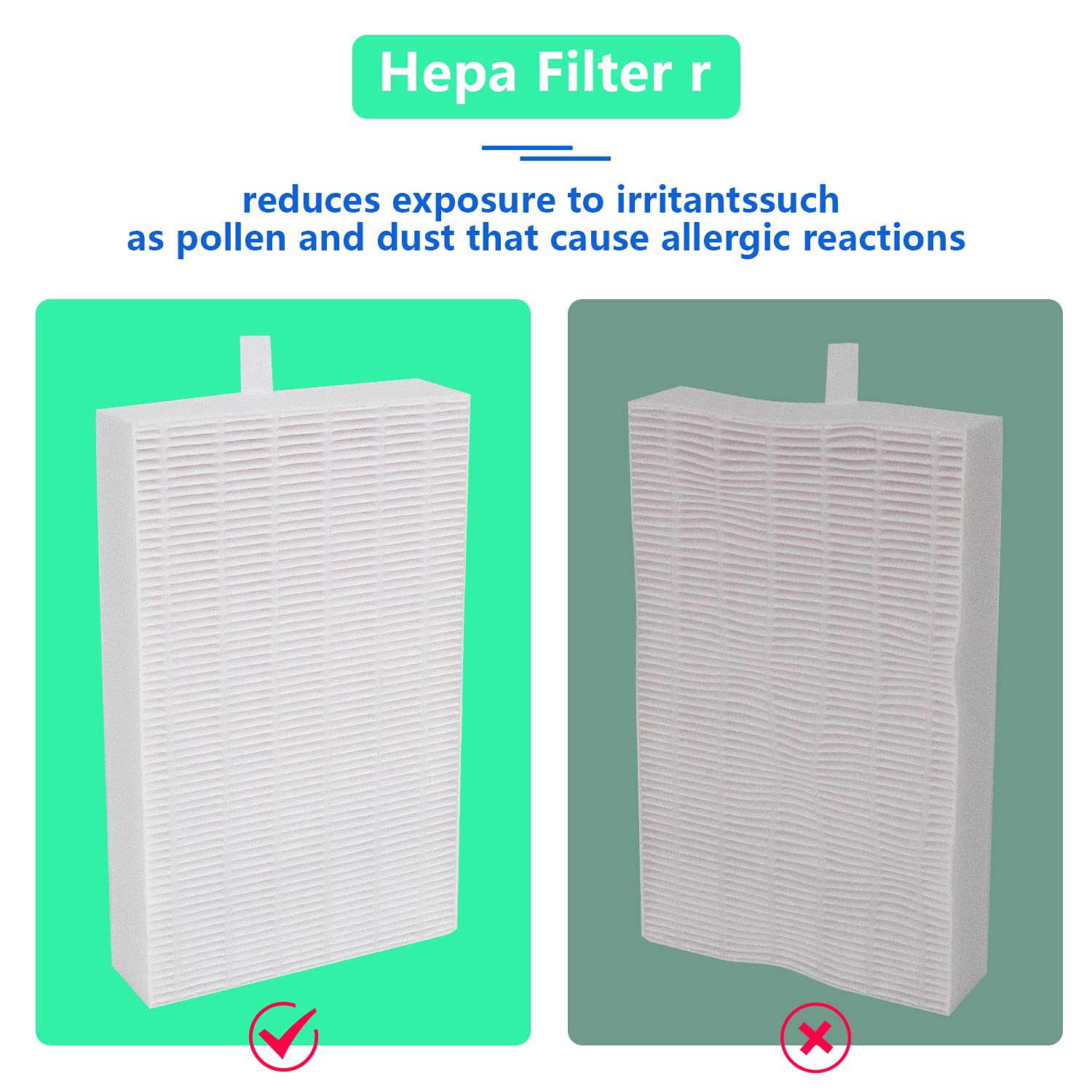 3 Pack True HEPA Filter R Replacement for Honeywell HRF-R2 HRF-R3 Air Purifier, Filter R