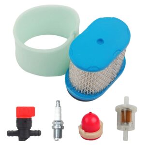 hifrom air filter spark plug fuel filter primer bulb kit replacement for 498596 690610 69702 5059h stens 100-093 john deere m147431 pre filter 273356s