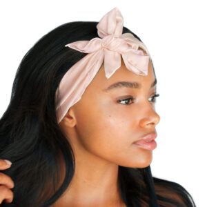 Kitsch Multi-Way Satin Head Scarf for Women - Softer than Silk Hair Wrap for Sleeping, Satin Scarf for Hair Wrapping at Night, Pink Head Scarf, Pink Hair Scarf for Sleeping., Elegant Head Wrap - Blush