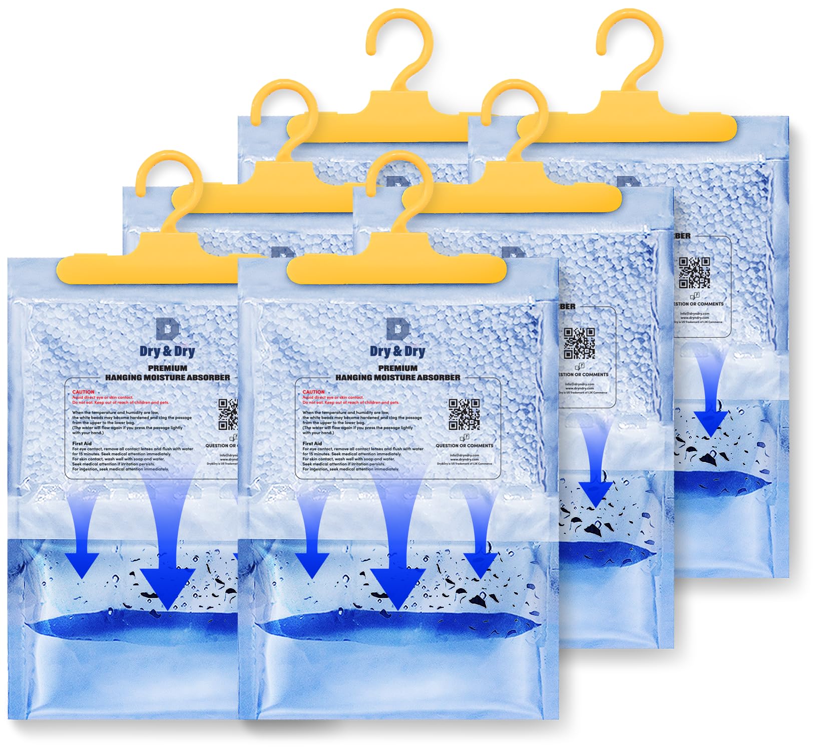 Dry & Dry 6 Packs [Net 7 Oz/Pack] Moisture Absorbers Dehumidifiers for Home Dehumidifier for Basement Dehumidifiers for Bedroom Small Dehumidifiers - Dehumidifiers Moisture Absorbers