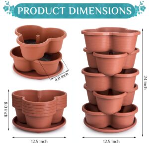 Amazing Creation Stackable Planter, Terracotta 5-Tier Vertical Garden Planter, Grow Your Own Vertical Oasis of Vegetables and Succulents