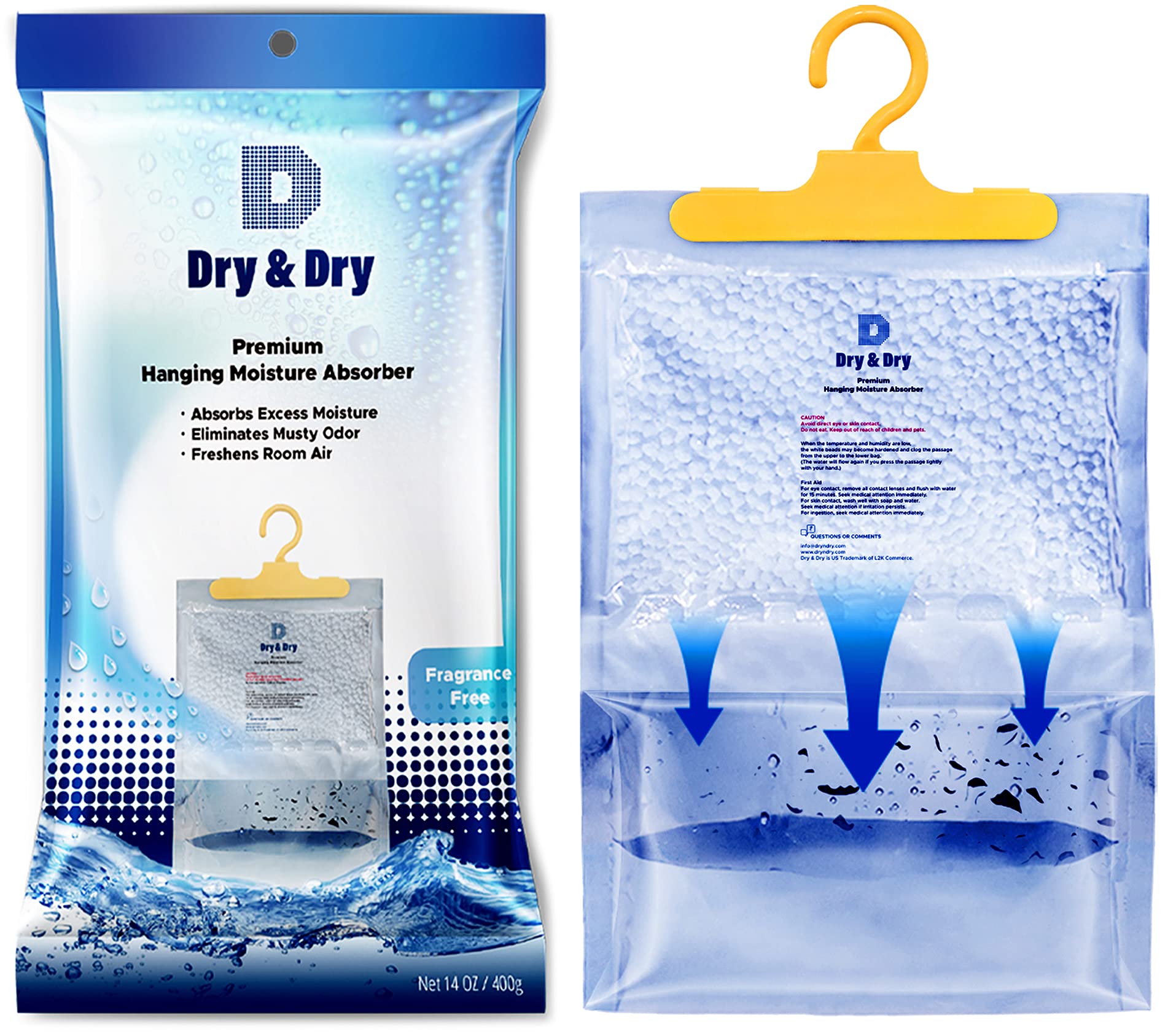 Dry & Dry 6 Packs [Net 7 Oz/Pack] Moisture Absorbers Dehumidifiers for Home Dehumidifier for Basement Dehumidifiers for Bedroom Small Dehumidifiers - Dehumidifiers Moisture Absorbers