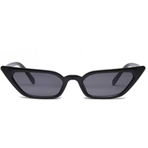 W&Y YING Small Cat Eye Sunglasses for Men and Women Skinny Retro Frame Y2K Shades Trendy Fun Fashion Glasses