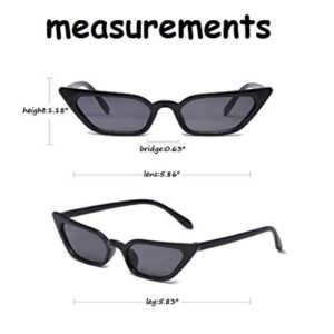 W&Y YING Small Cat Eye Sunglasses for Men and Women Skinny Retro Frame Y2K Shades Trendy Fun Fashion Glasses