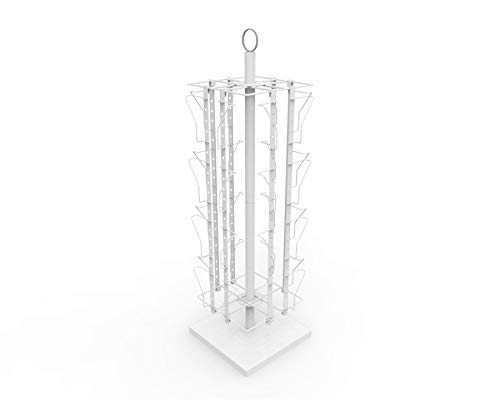 FixtureDisplays® Up to 9.9" Wide 16 Adjustable Pockets Display Rack, Greeting Post Card Christmas Holiday Spinning Rack Stand. Pocket Size: 4.5-9.9" Wide X 5.8" Tall, 16 Pockets. 11602-L-WHT