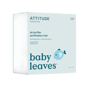 attitude baby air purifier, activated carbon, captures stubborn odors, plant and mineral-based, vegan, good night, 8 ounce