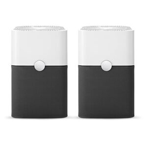 blueair air purifier (2-pack) for home large room up to 2,592sqft in 60 min, hepasilent, wildfire, removes particles like smoke allergens dust mold pet hair odor bacteria, blue 211+, gray