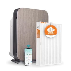 alen air purifier breathesmart 75i hepa with fresh filter + carbon for large rooms up to 2600 sq. ft - perfect for living room & kitchen - captures allergens, dust, & mold + household odors & smoke