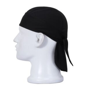 TOPLOR Sweat Wicking Beanie Cap Hat Skull Cap Pirate Hat Bandana Head Wrap for Men and Women Black