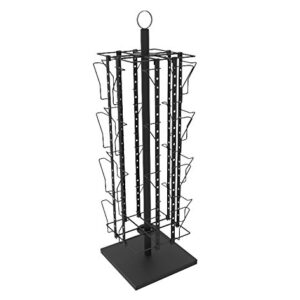 Up to 9.9" Wide 16 Adjustable Pockets Display Rack, Greeting Post Card Christmas Holiday Spinning Rack Stand. Pocket Size: 4.5-9.9" Wide X 5.8" Tall, 16 Pockets 11602-M-DOUBLE-BLK-NF