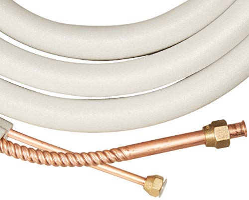 Senville 16 Ft. Insulated Copper Line Set for Mini Split Air Conditioner, 3/8" & 5/8" OD, White