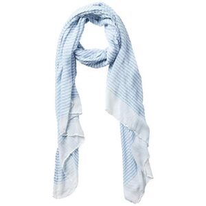 hadley wren women's lightweight summer insect shield scarf, blue stripes, one size