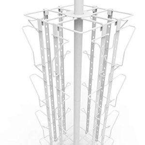 FixtureDisplays® Up to 9.9" Wide 16 Adjustable Pockets Display Rack, Greeting Post Card Christmas Holiday Spinning Rack Stand. Pocket Size: 4.5-9.9" Wide X 5.8" Tall, 16 Pockets. 11602-L-WHT