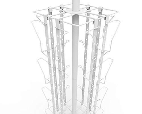 FixtureDisplays® Up to 9.9" Wide 16 Adjustable Pockets Display Rack, Greeting Post Card Christmas Holiday Spinning Rack Stand. Pocket Size: 4.5-9.9" Wide X 5.8" Tall, 16 Pockets. 11602-L-WHT