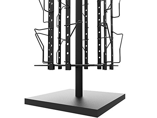 Up to 9.9" Wide 16 Adjustable Pockets Display Rack, Greeting Post Card Christmas Holiday Spinning Rack Stand. Pocket Size: 4.5-9.9" Wide X 5.8" Tall, 16 Pockets 11602-M-DOUBLE-BLK-NF