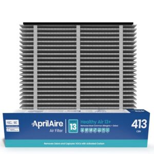 aprilaire 413cbn replacement filter for aprilaire whole house air purifiers - merv 13 with carbon, healthy home allergy + odor reduction, 16x25x4 air filter (pack of 1)