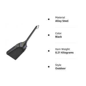 Rocky Mountain Goods Fireplace Shovel 17" - Heavy Gauge Steel - Heat Resistant Finish - Leather Hang Strap - Coal Shovel