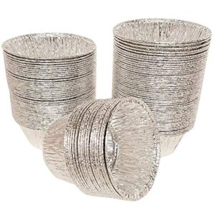 2 oz disposable baking cups tins foil pans cups 70 ml aluminum foil cupcake bowl pans for baking, roasting, 100pcs.