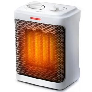 pro breeze space heater – 1500w portable electric heater for indoor use, ceramic heater with adjustable thermostat, small heater for home, bedroom, office, garage with 3 operating modes - white