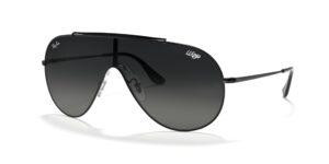 ray-ban rb3597 wings shield sunglasses, black/grey gradient dark grey, 33 mm