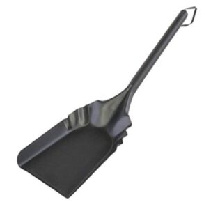 rocky mountain goods fireplace shovel 17" - heavy gauge steel - heat resistant finish - leather hang strap - coal shovel