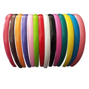 yazon 13pcs 12mm plastic headbands for girls women colorful hair headband with teeth thin hair bands