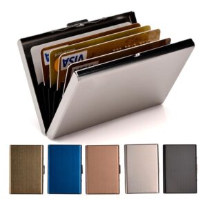 eastnights rfid credit card holder stainless steel credit card wallet business card holder for women men