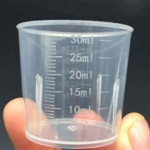 30ml plastic liquid measuring cups - mini clear kitchen medicine cups transparent labs graduated beakers baking cooking home lab measure tool (10 packs,1oz,transparent)