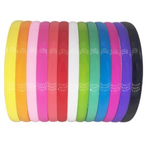 Yazon 13pcs 12mm Plastic Headbands for Girls Women Colorful Hair Headband with Teeth Thin Hair Bands