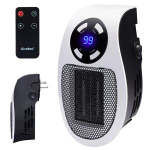 wall space heater 350w&450w remote portable electric heater with programmable adjustable thermostat, overheat protection, precise led display, csa certification safe heater for office dorm room