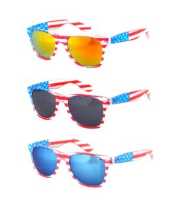 shaderz american america usa flag sunglasses patriotic clear frame classic 80s (combo, 52)