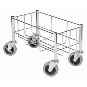 winco dwr-1708 waste container dolly, silver