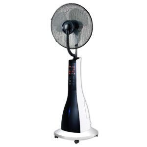 xbrand black/white intelligent cool mist standing oscillating fan, 47 inch height