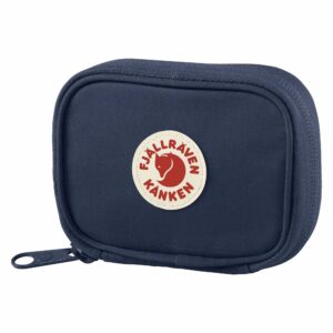 fjällräven kanken card wallet for men, and women - zippered compartment with interior coin pocket, exterior sleeve, and durable design navy one size one size