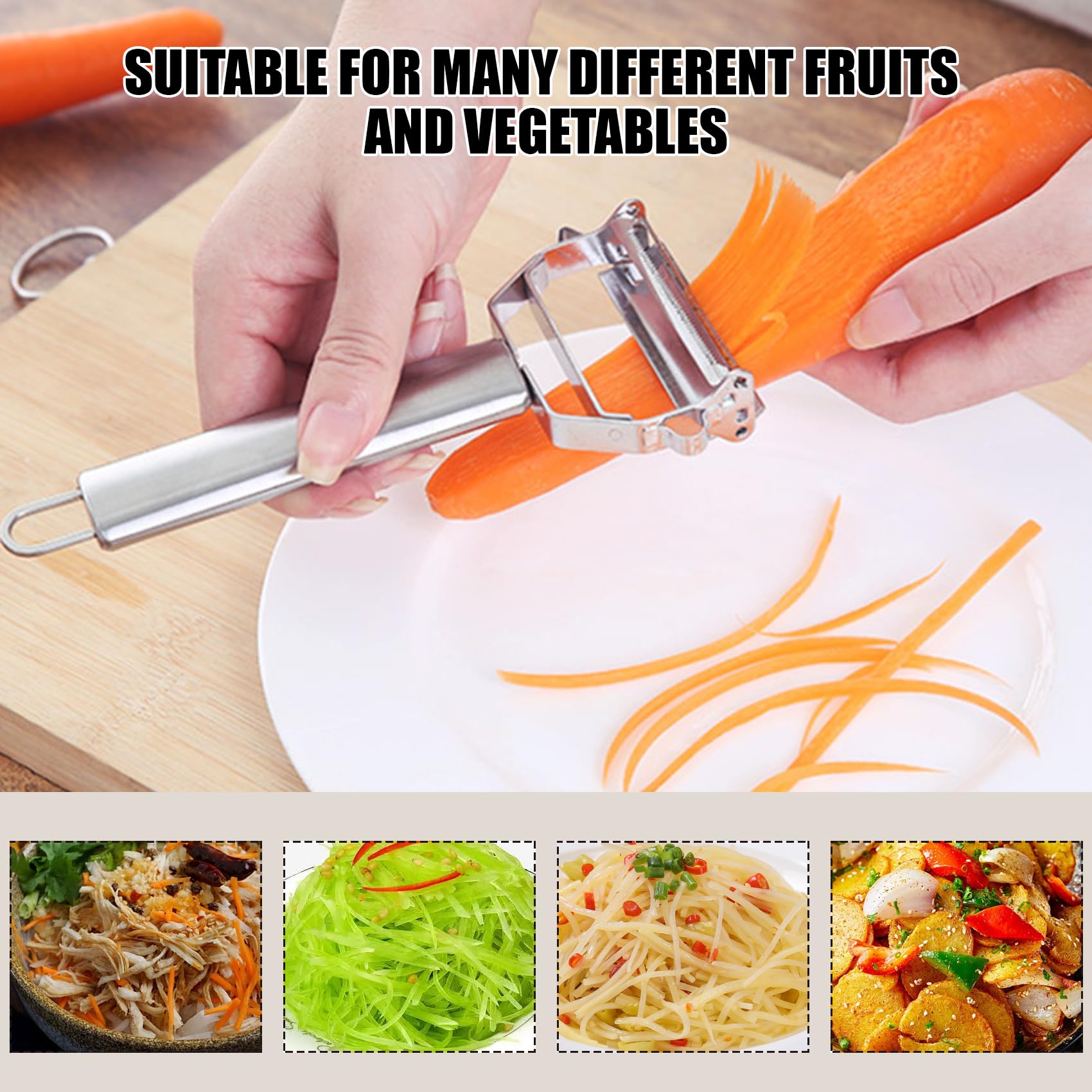 ReNext Multifunction Stainless Steel Julienne Peeler Vegetable Peeler Double Planing Grater Kitchen Accessories Cooking Tools