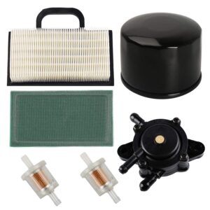 hifrom 808656 fuel pump 698754 499486 air pre filter oil fuel filter kit compatible with 691007 intek v-twin 18-26 hp engines lawn mower parts