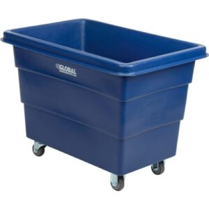 global industrial 8 bushel hdpe plastic box truck w/o base, blue, 33-3/10"l x 24-3/5"w x 27-2/5"h