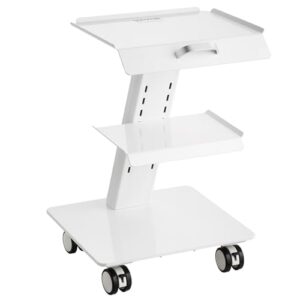 vevor medical cart,3-layer lab cart 70.5 lbs load capacity,heavy duty esthetician cart with 4 pe wheels for lab, hospital, dental office, salon and more