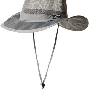 Panama Jack Mesh Crown Safari Sun Hat, 3" Brim, Adjustable Chin Cord, UPF (SPF) 50+ Sun Protection (Charcoal, Medium)