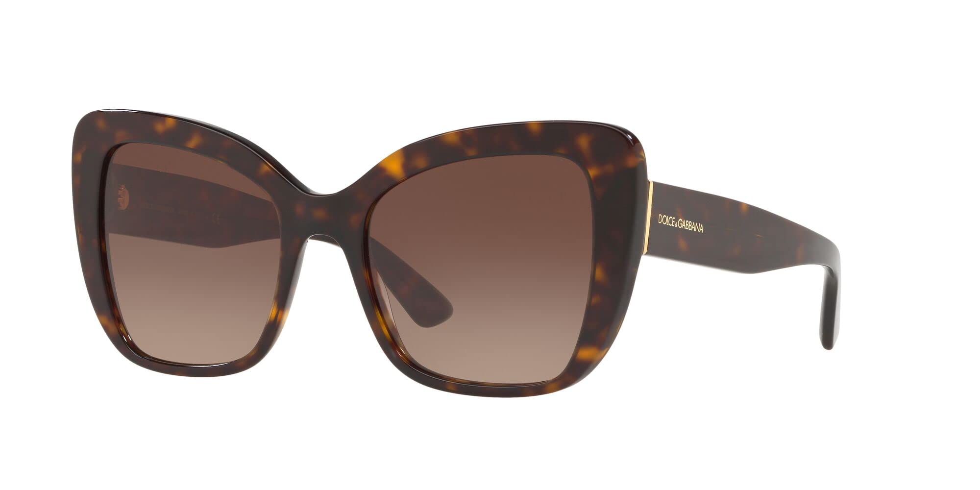 Dolce & Gabbana DG 4348 502/13 Havana Plastic Butterfly Sunglasses Brown Gradient Lens